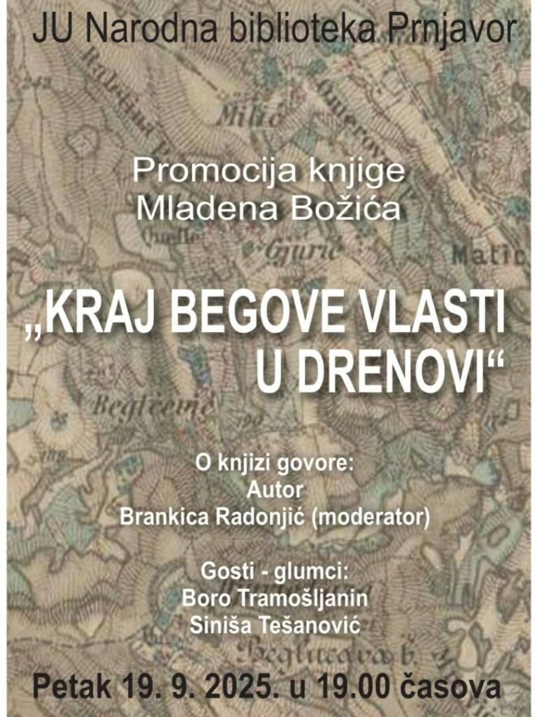 Promocija knjige „Kraj begove vlasti u Drenovi“ u Narodnoj biblioteci Prnjavor - Prnjavorinfo.com